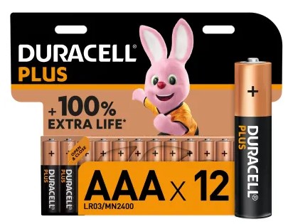 Duracell Plus AAA Batteries 12 Pack - LESEDI HOME SUPPLIER (PTY) LTD
